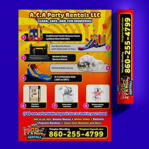 Editable Bounce House Party Flyer Template: Party Rental Marketing (PDF ...