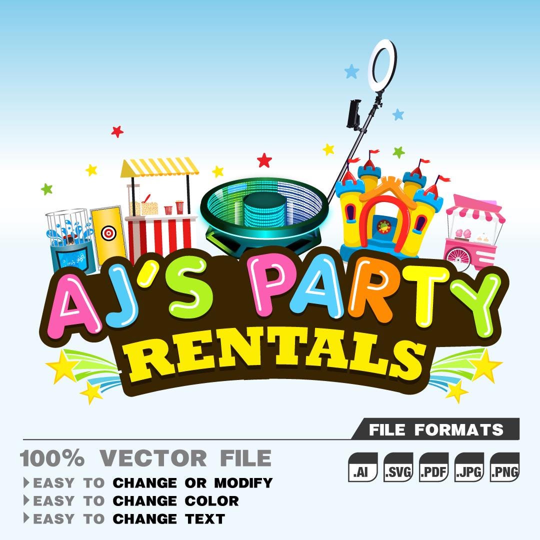 Custom Bounce House Rental Logo: Inflatable Party Design - Etsy