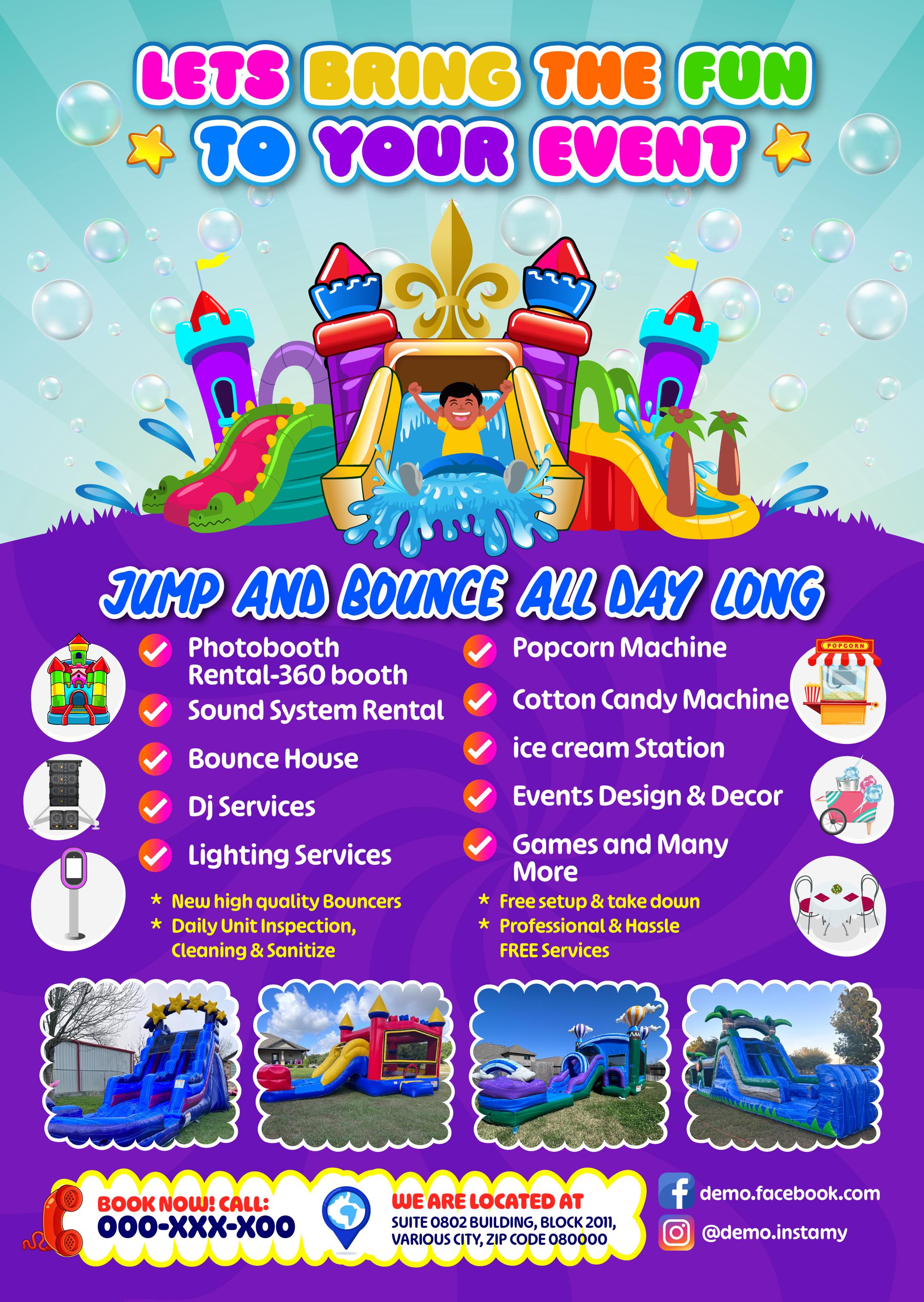 Custom Bounce House Logo Design: Inflatable Rental Business Branding - Etsy