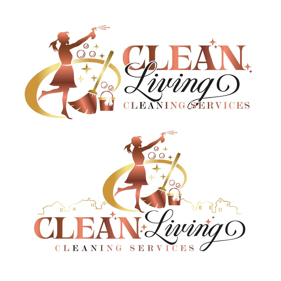 Custom Cleaning Service Logo Design: Unique Housekeeping Branding - Etsy