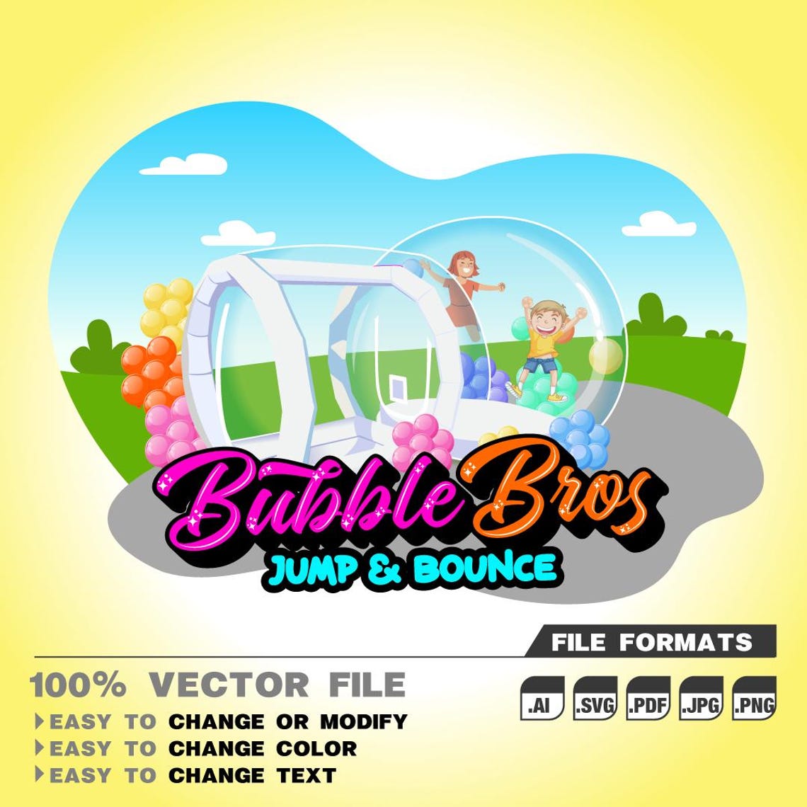 Custom Bounce House Rental Logo: Foam Party Design - Etsy