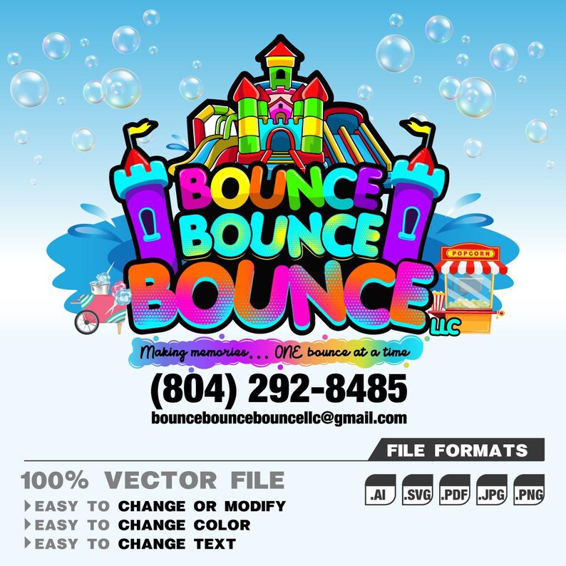 Custom Bounce House Rental Logo: Inflatable Dome Design - Etsy