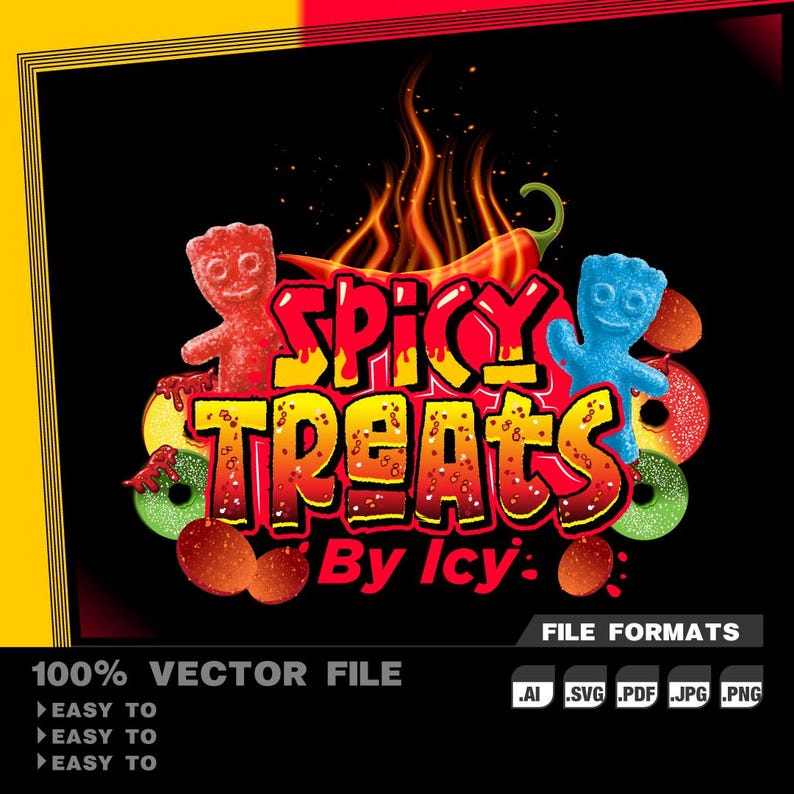 Candy Enchiladas Logo Design: Custom Dulces Picantes Logo - Etsy