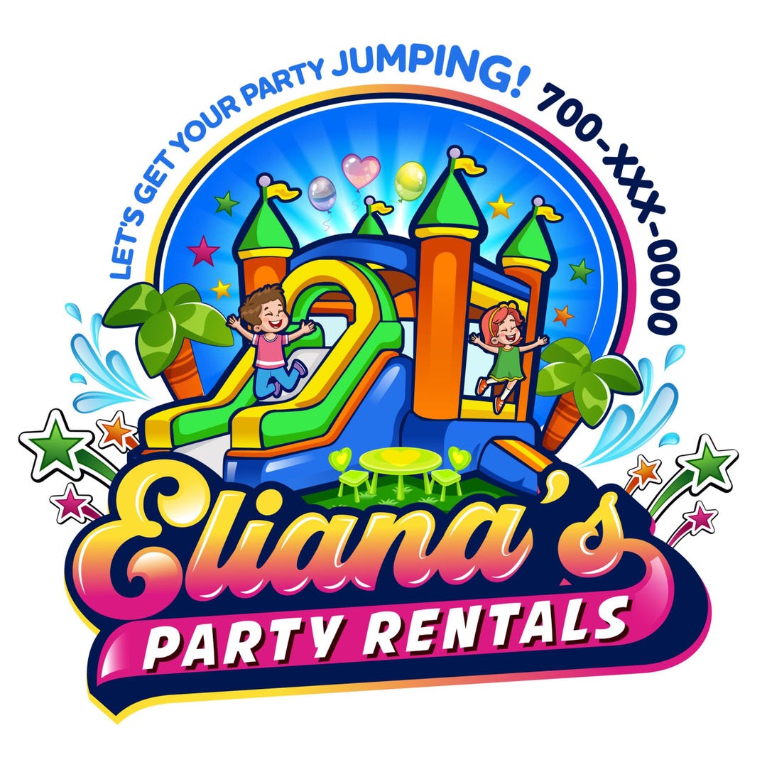 Fun Bounce House Logo Design: Inspiring Inflatable Business Logos ...