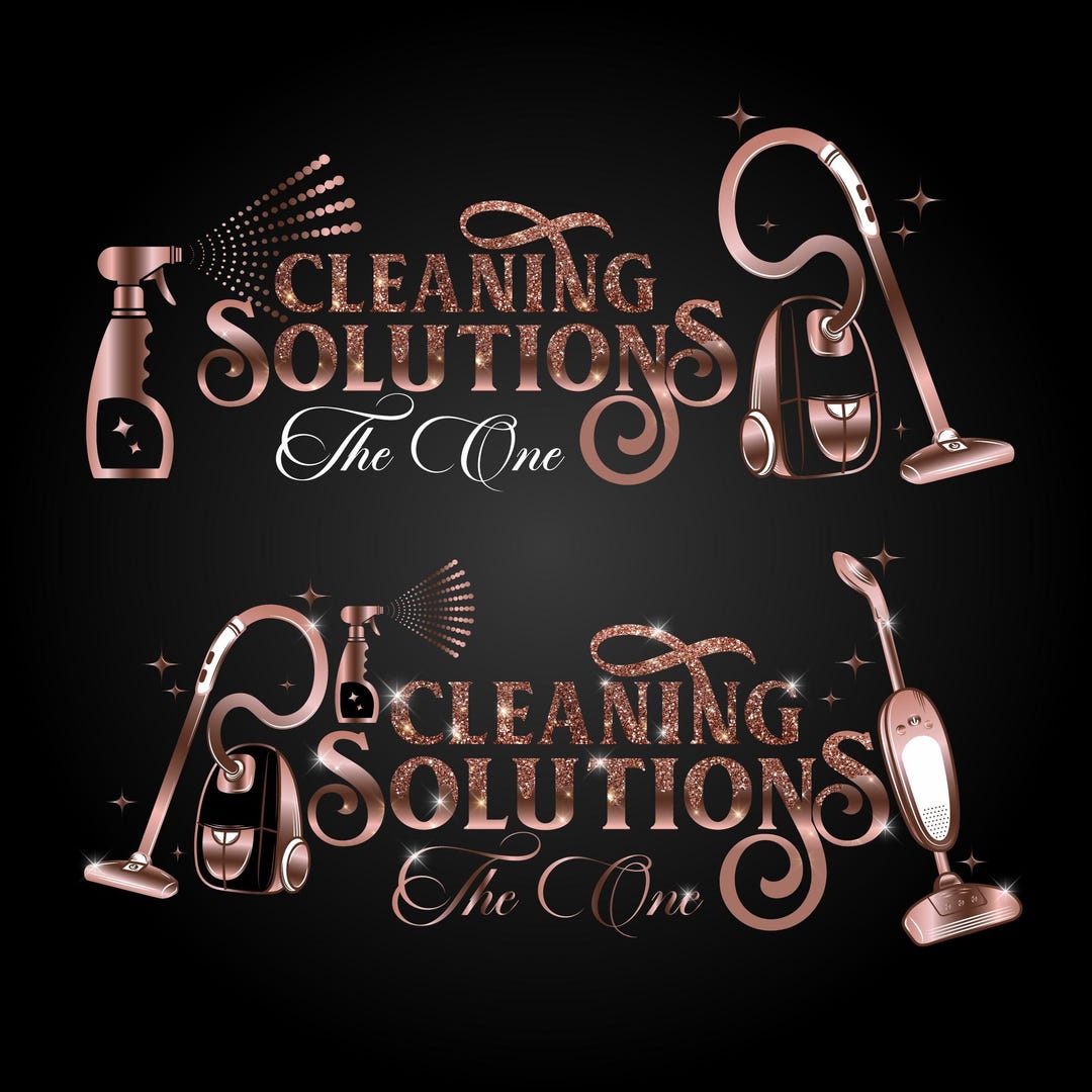 Editable Cleaning Service Logo: Rose Gold Maid Service Design - Etsy
