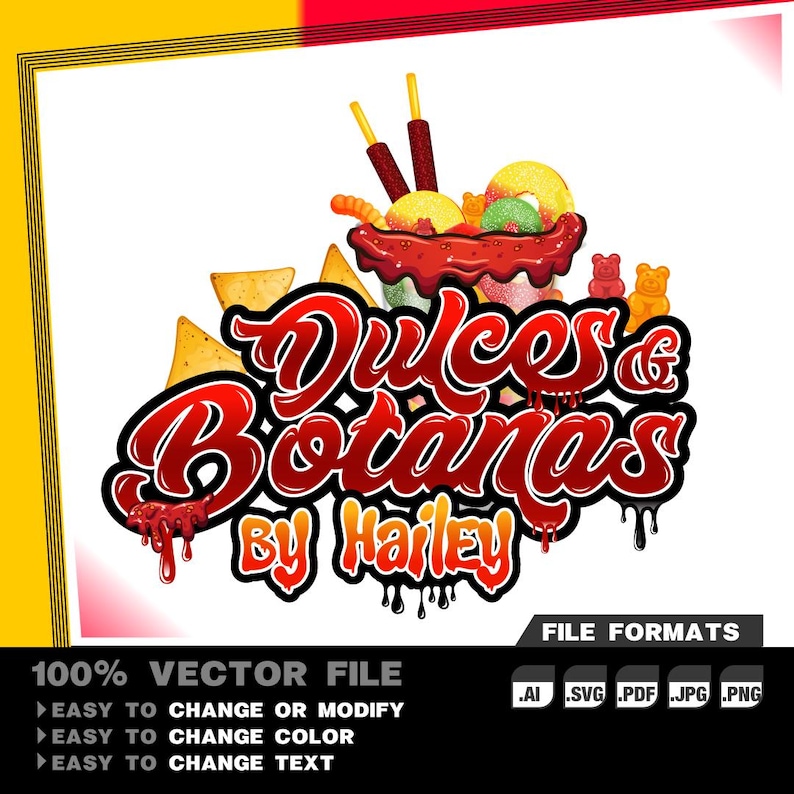 Candy Enchiladas Business Logo: Chamoy Candy, Sour Patch, Peach Rings ...