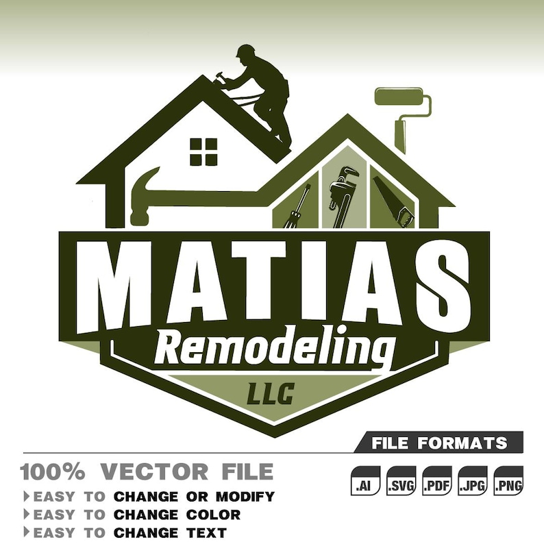 Home Remodeling Logo Design: Construction & Repair Services - Etsy