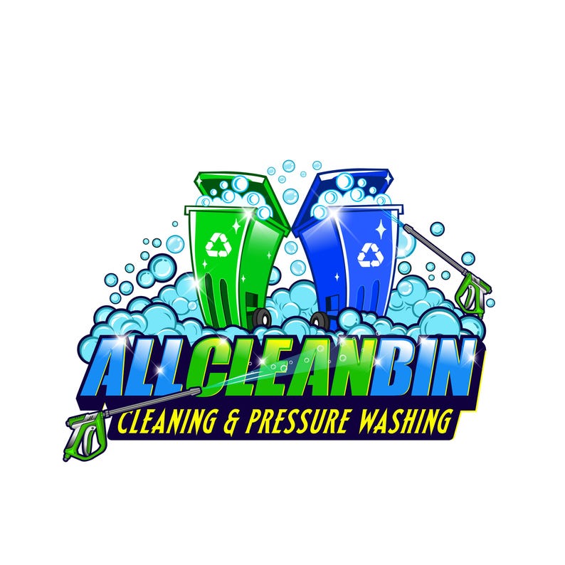 Trash Bin Cleaning Logo Design: Pressure Washing Template - Etsy