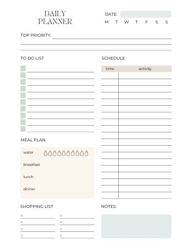 White Aesthetic Elegant Daily Planner - Etsy