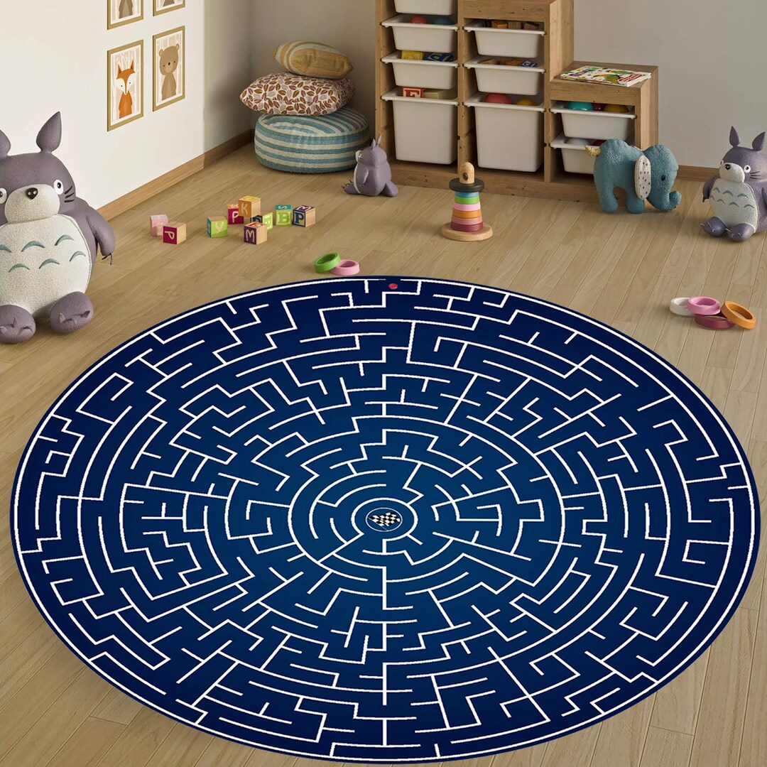 Maze Rug, Labyrinth Rug, Round Rug, Labyrinth, the Labyrinth, Run Maze ...