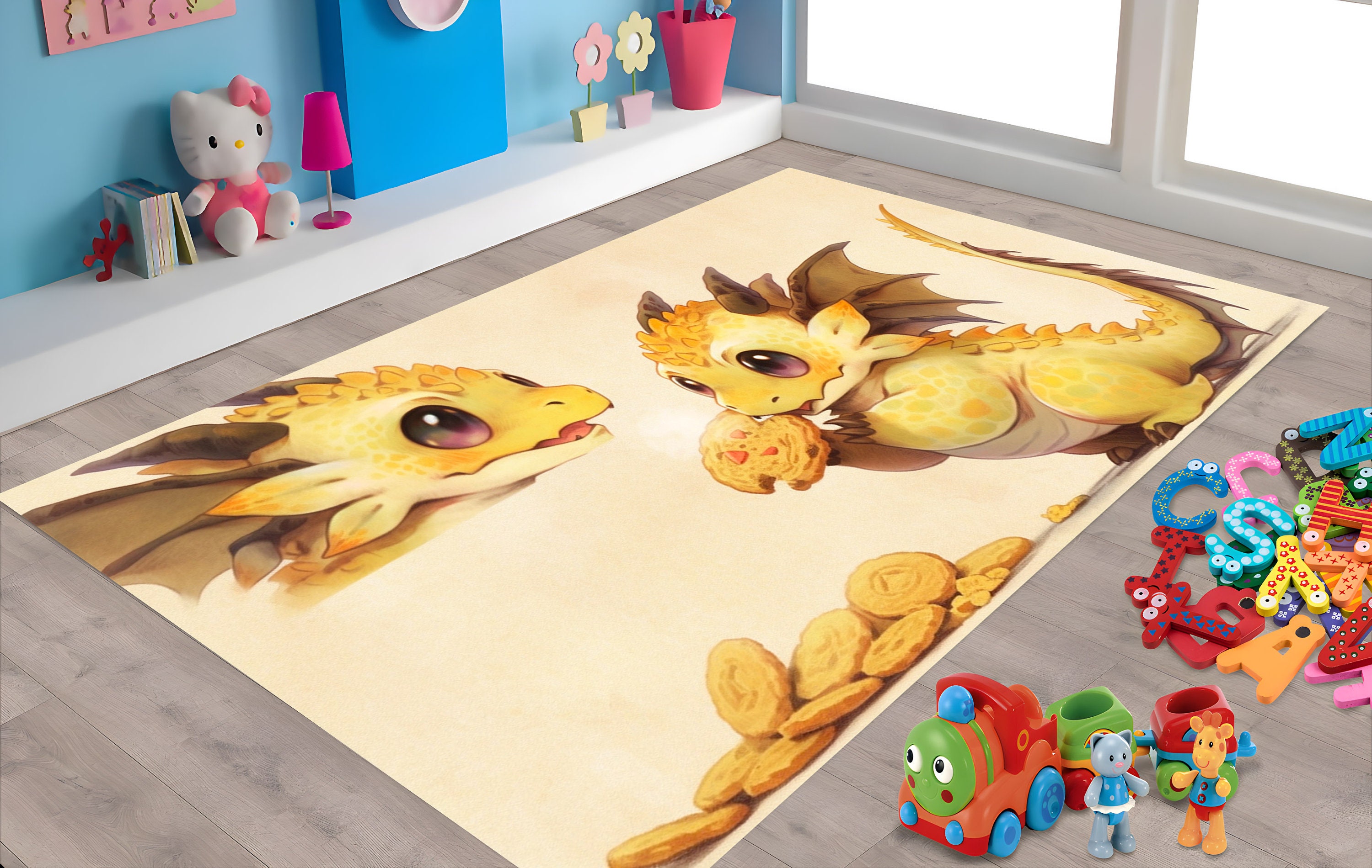 Dragon Rug, Baby Dragon Rug, Cute Dragon Rug, Animal Rug, Legend Rug ...