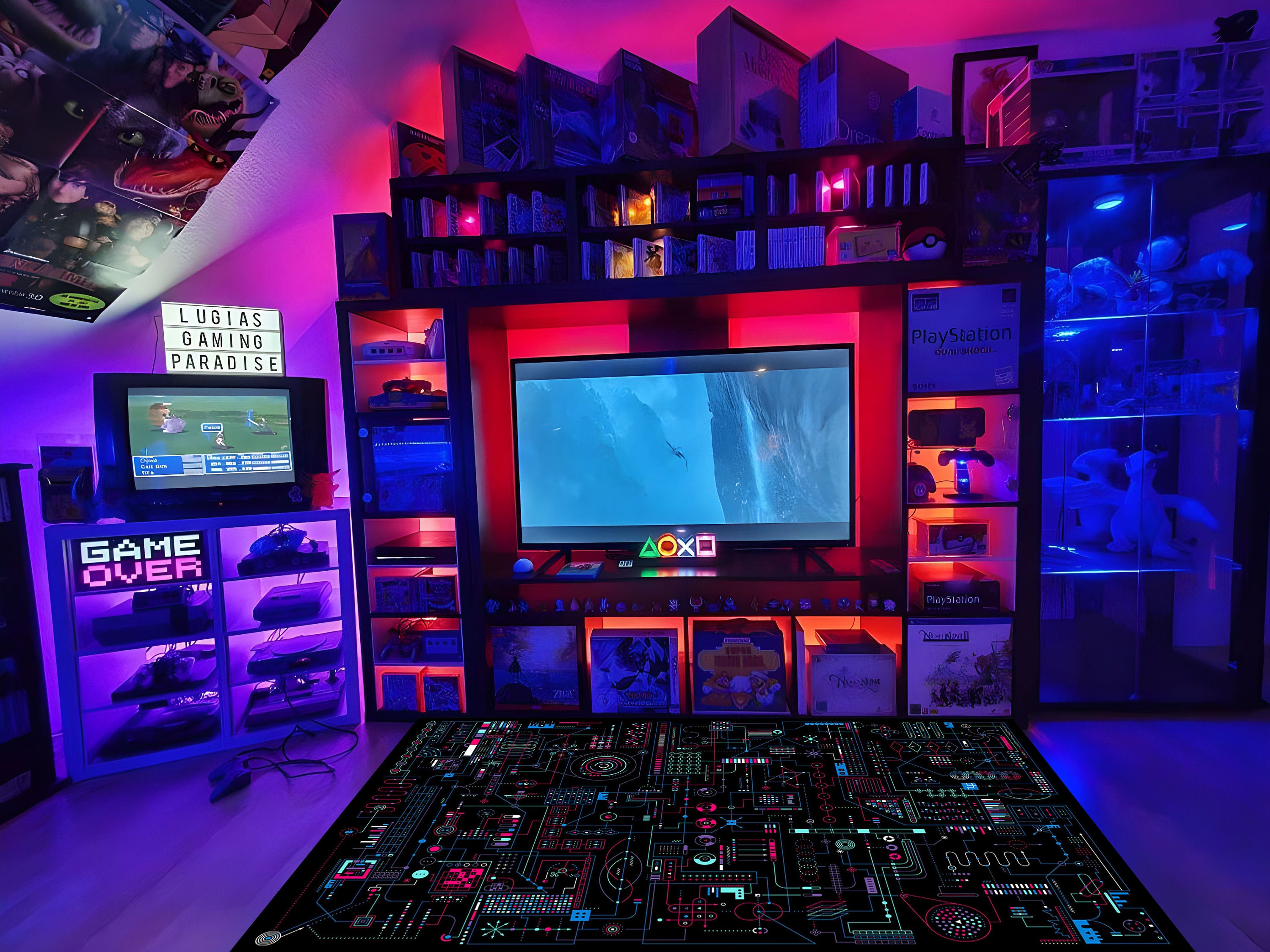 PCB Themed Rug, Electronic Circuit Themed Rug, Digital Mechanic Themed ...