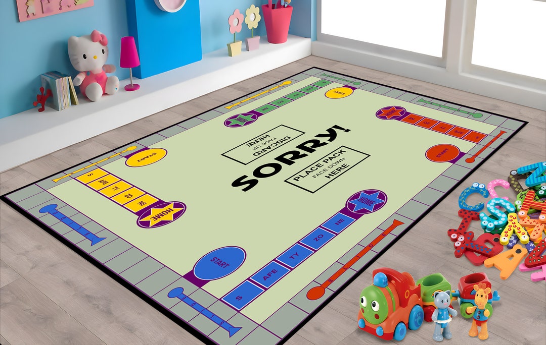 Sorry Game Rug, Sorry Boardgame Rug, Personalized Family Rug, Colorful ...