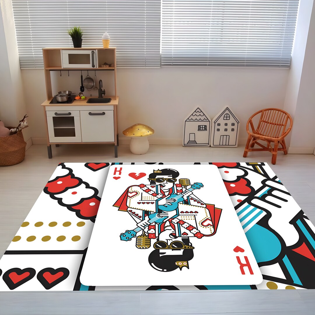 Rock N Roll Rug, Elvis Presley Rug, Elvis Gift Rug,playing Card King ...