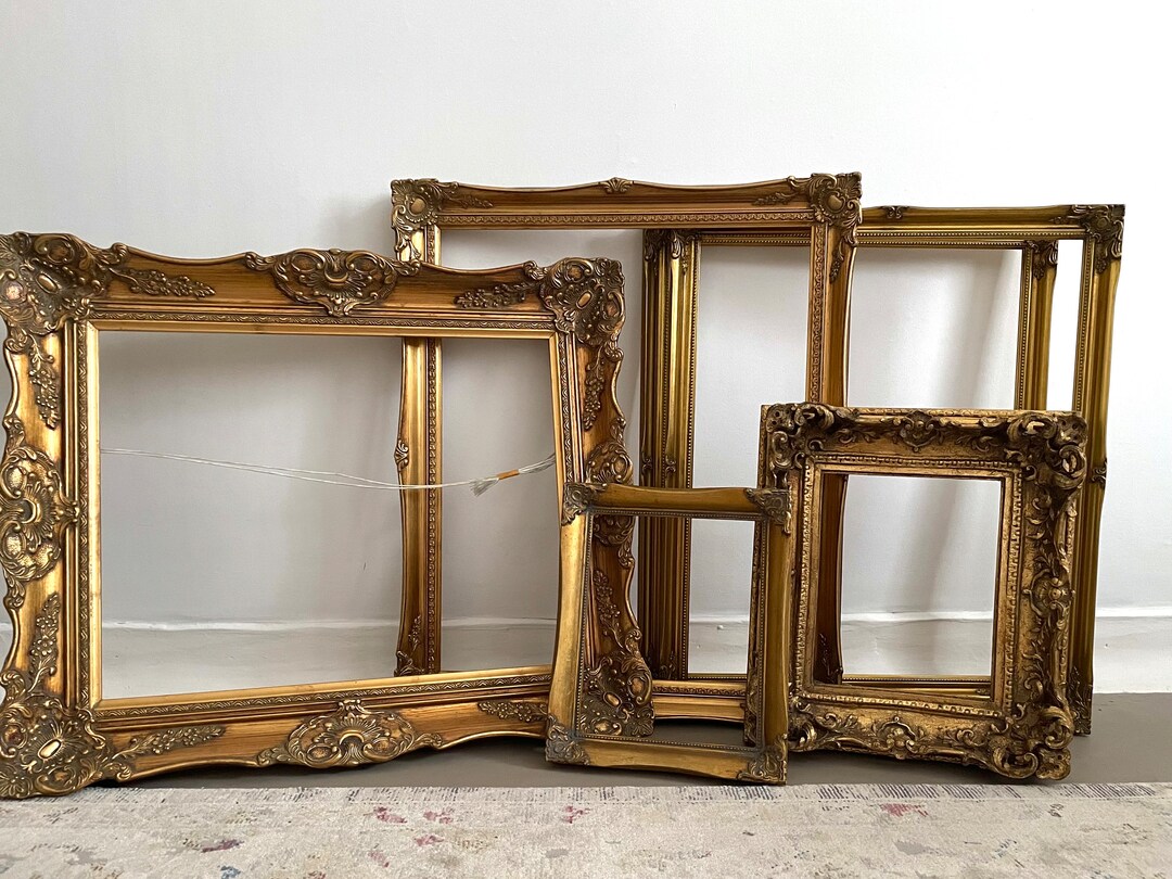 Antique Ornate Wood and Gesso Gilt Swept Picture Frames - Perfect Gift ...