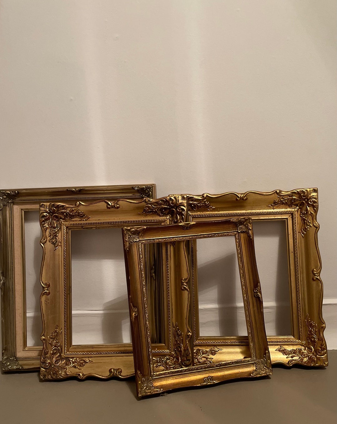 Antique Ornate Wood and Gesso Gilt Large Picture Frames - Etsy UK