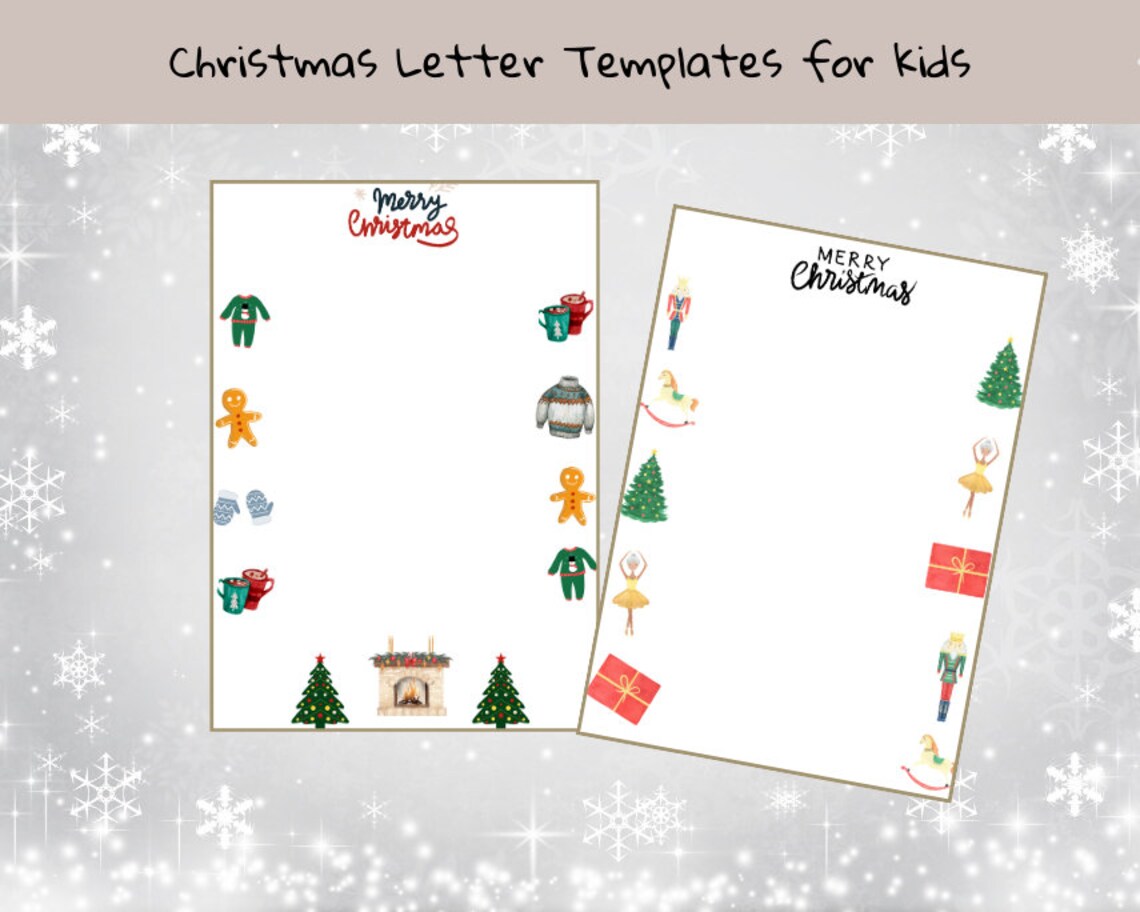 Christmas Letter Templates for Kids Printable Christmas - Etsy