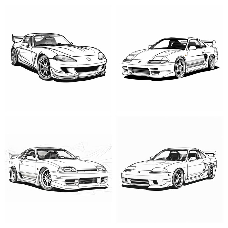 16 JDM Cars Coloring Pages - Etsy