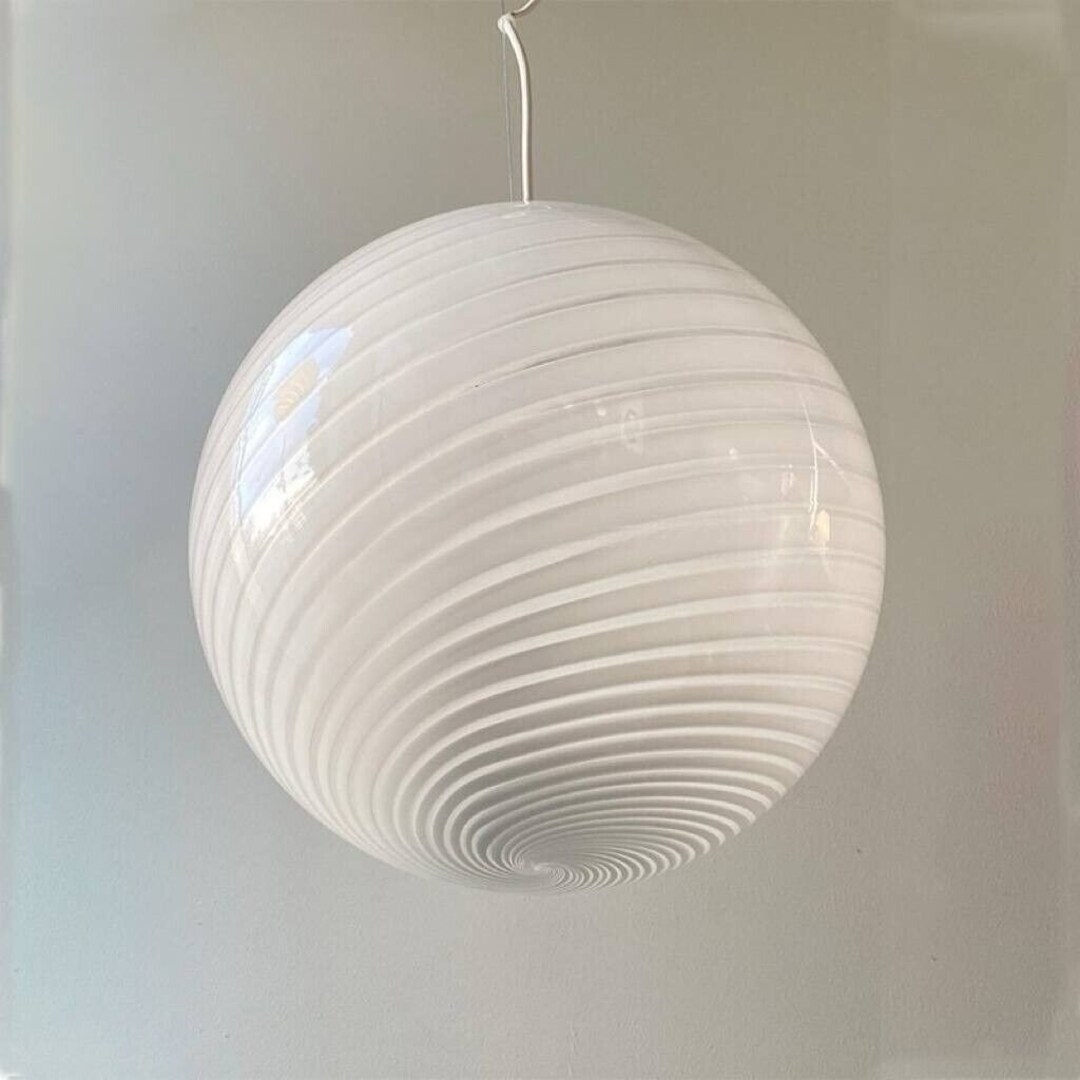 XXL Vintage 1970s Murano Swirl Pattern Glass Globe Chrome - Etsy Australia