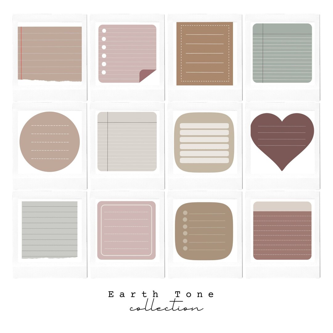 Earthtone Digital Planner Stickers, Digital Sticky Note, Goodnotes ...