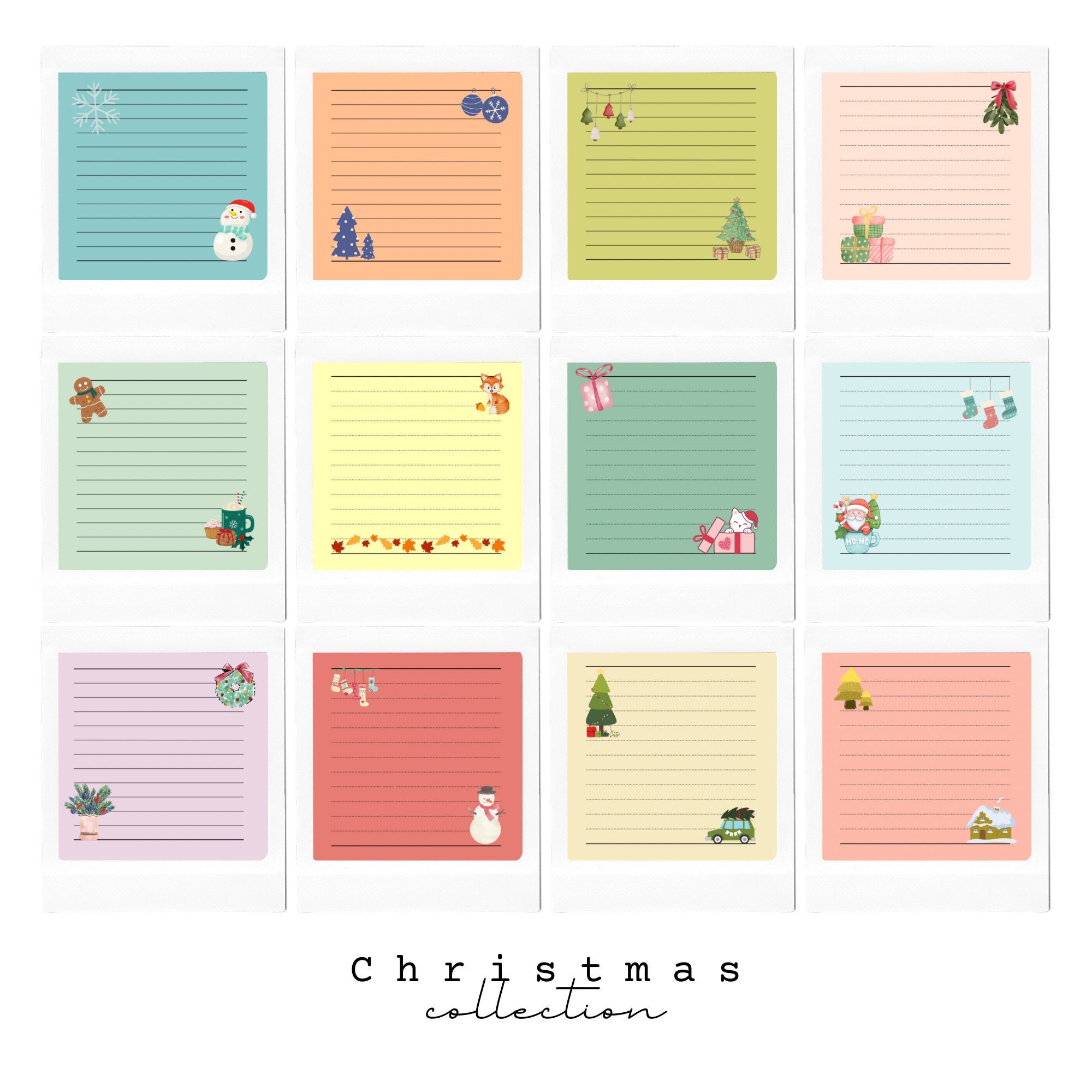 Christmas Notepads / Sticky Notes Digital Stickers / Digital Planning ...