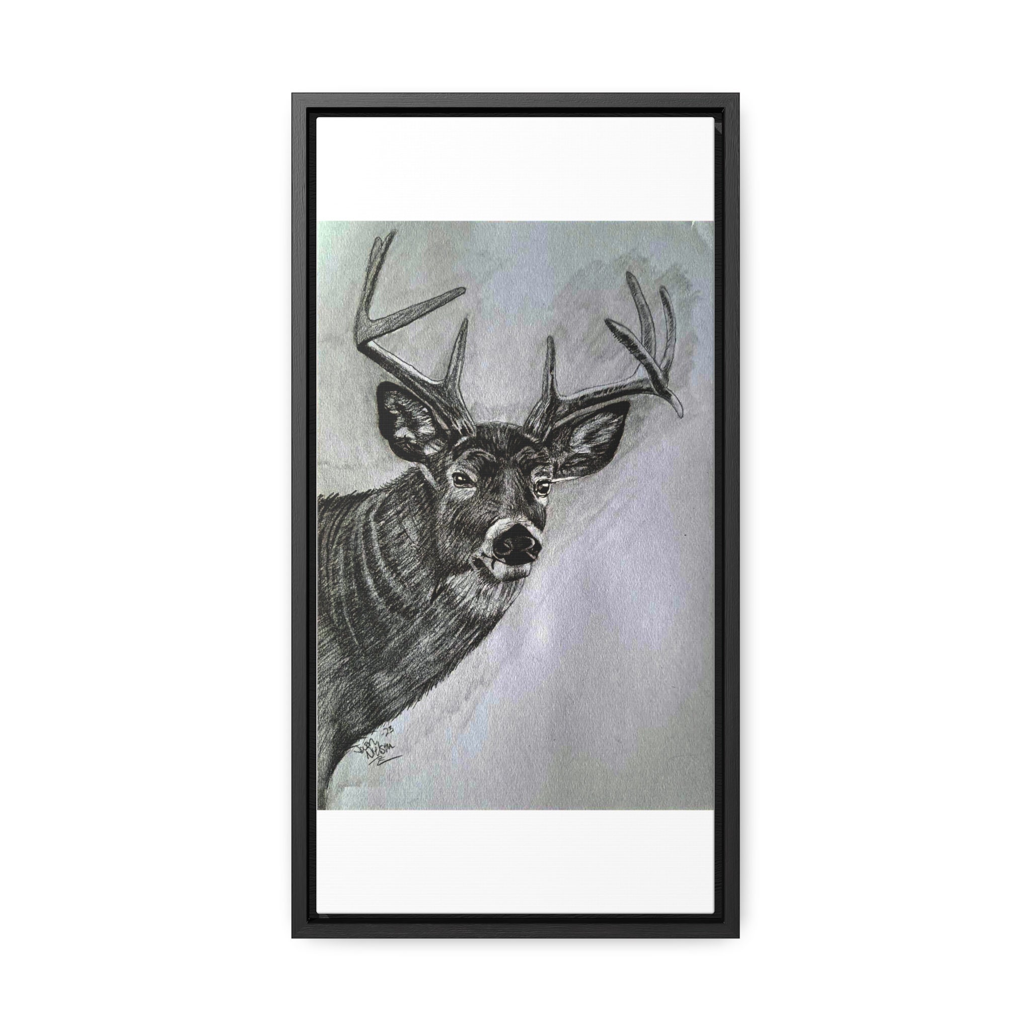 Whitetail Deer Buck Graphite Drawing Gallery Canvas Wraps, Vertical ...