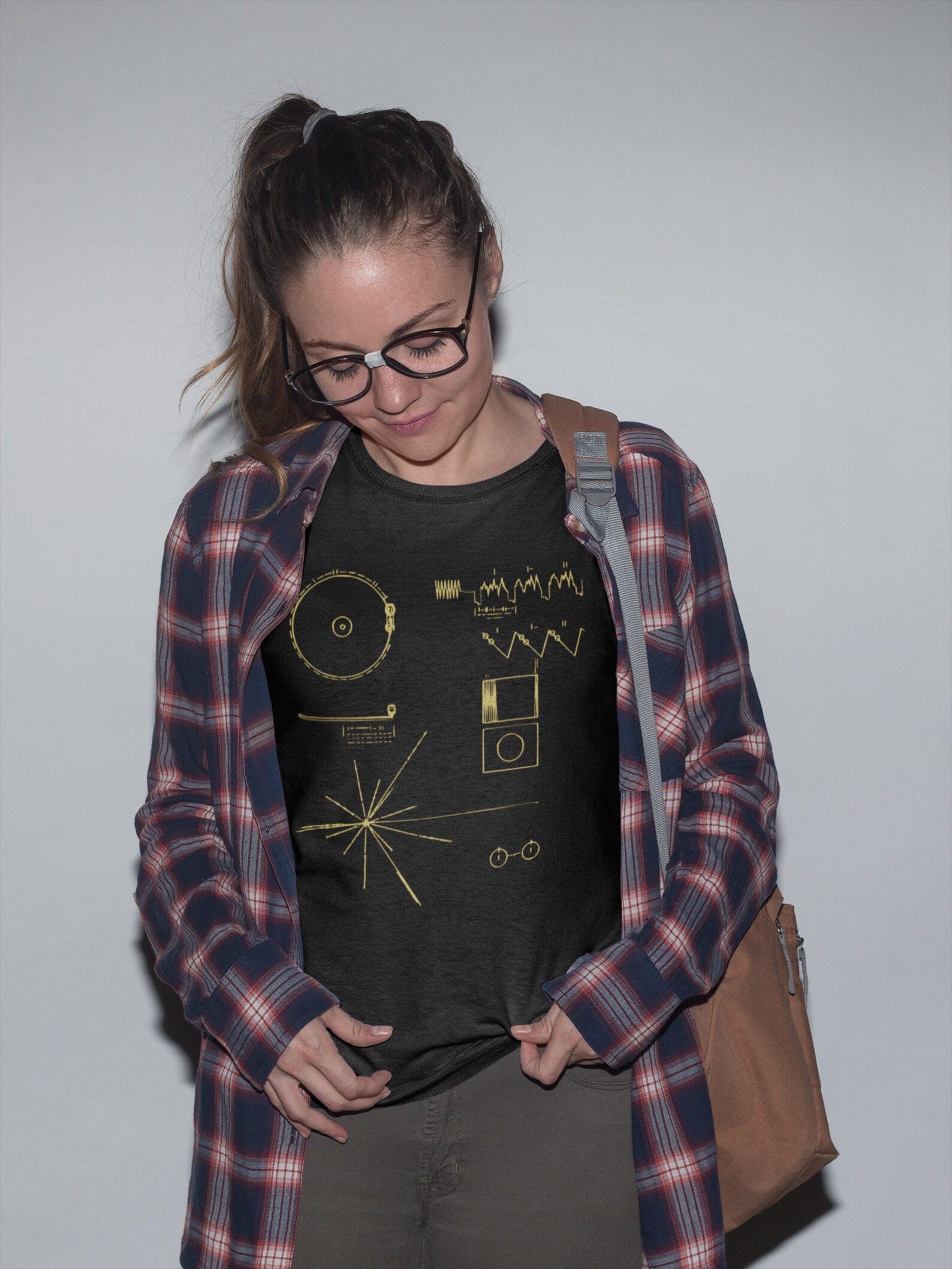 Voyager Golden Record Minimalistic Design on T-shirt for Space Nerds ...