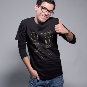 Voyager Golden Record Minimalistic Design on T-shirt for Space Nerds ...