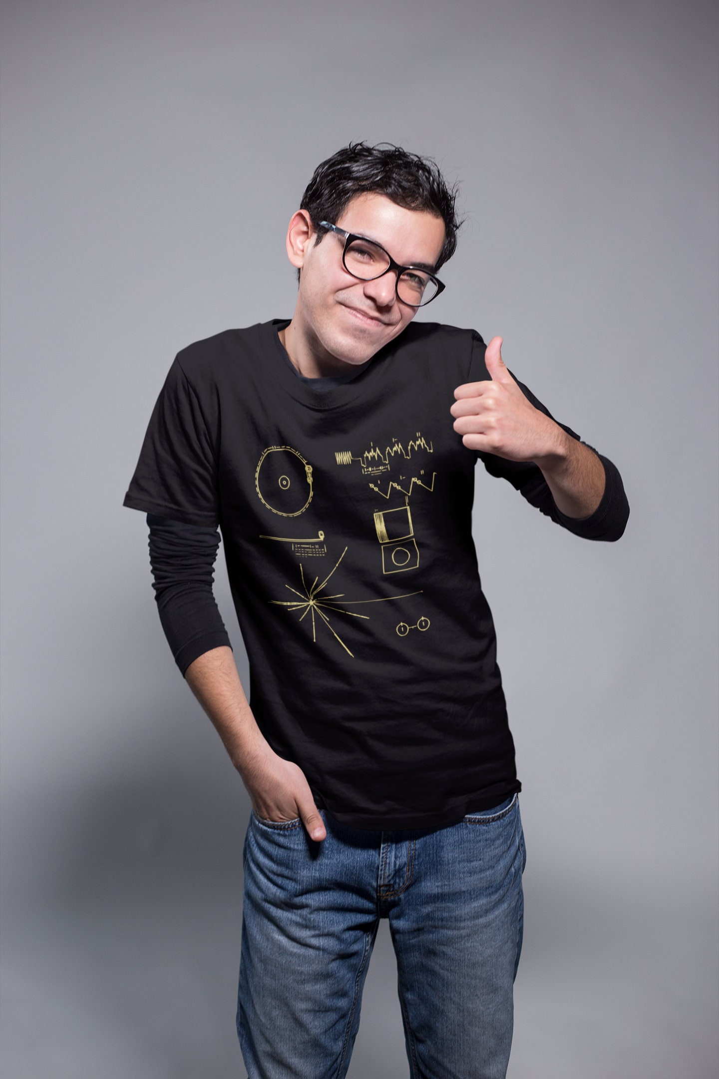 Voyager Golden Record Minimalistic Design on T-shirt for Space Nerds ...
