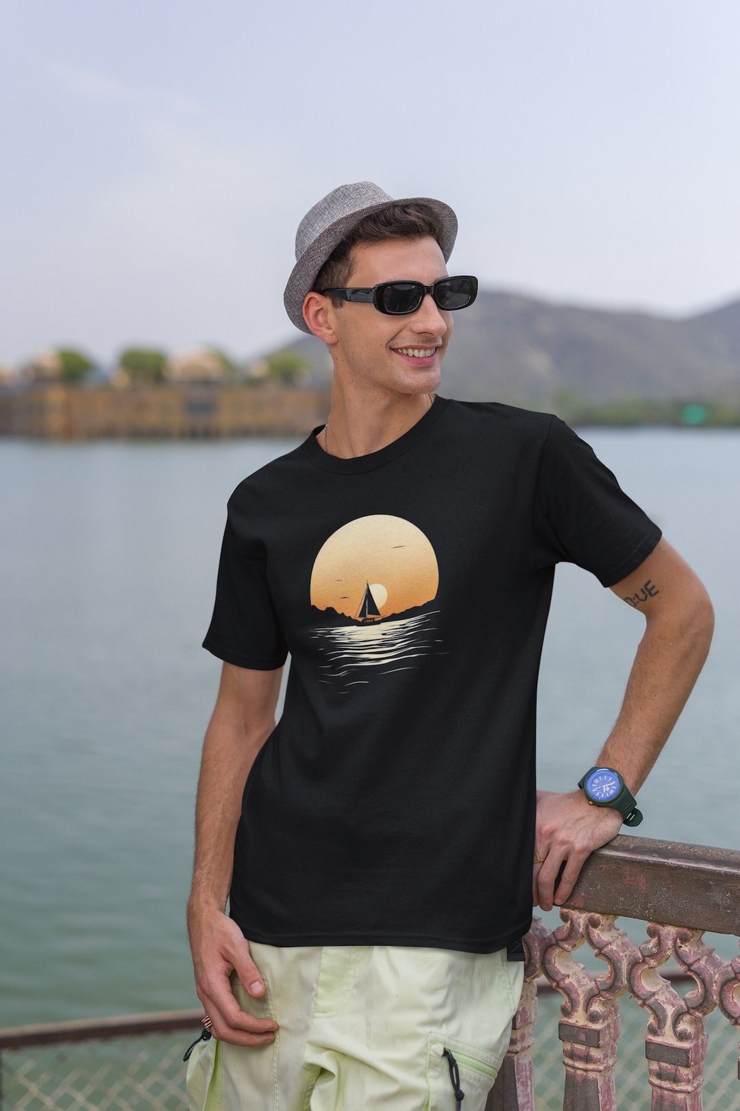 Sailboat Sunset Graphic Tee - Etsy