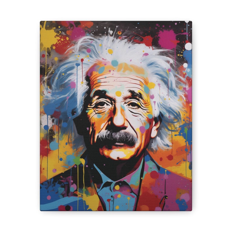 Andy Warhol Style Pop Art of Albert Einstein - Gallery-wrapped Canvas ...