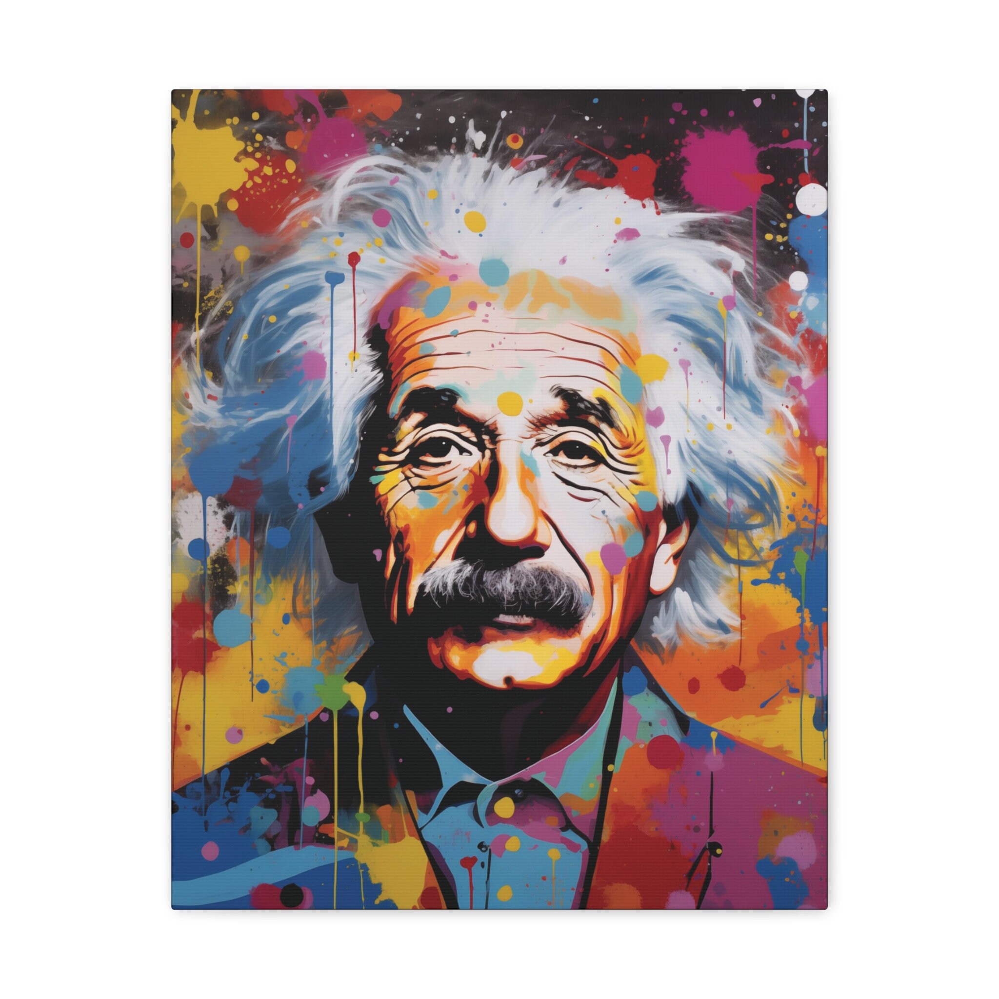Andy Warhol Style Pop Art of Albert Einstein - Gallery-wrapped Canvas ...