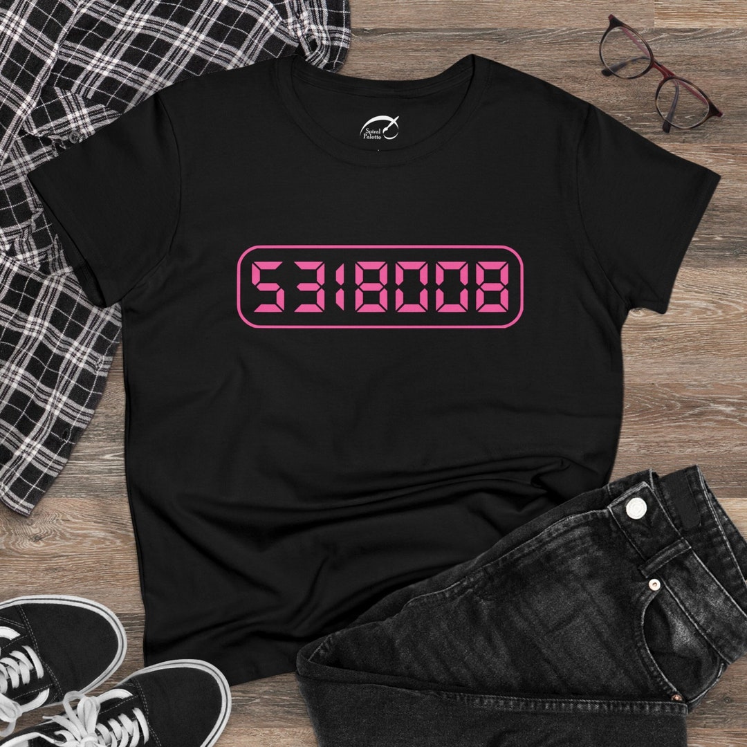 5318008 BOOBIES Upside-down Calculator T-shirt - Etsy