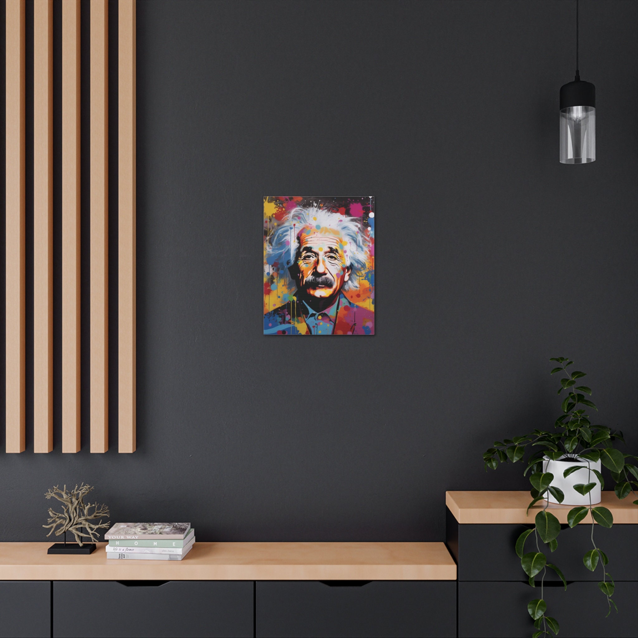 Andy Warhol Style Pop Art of Albert Einstein - Gallery-wrapped Canvas ...