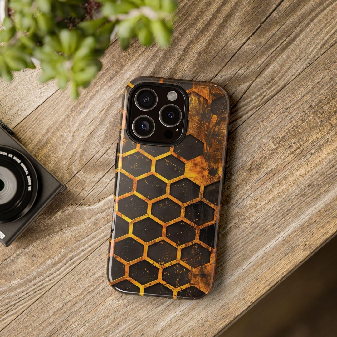 Steel Beehive Pattern Phone Case - Durable, Stylish Honeycomb Design ...