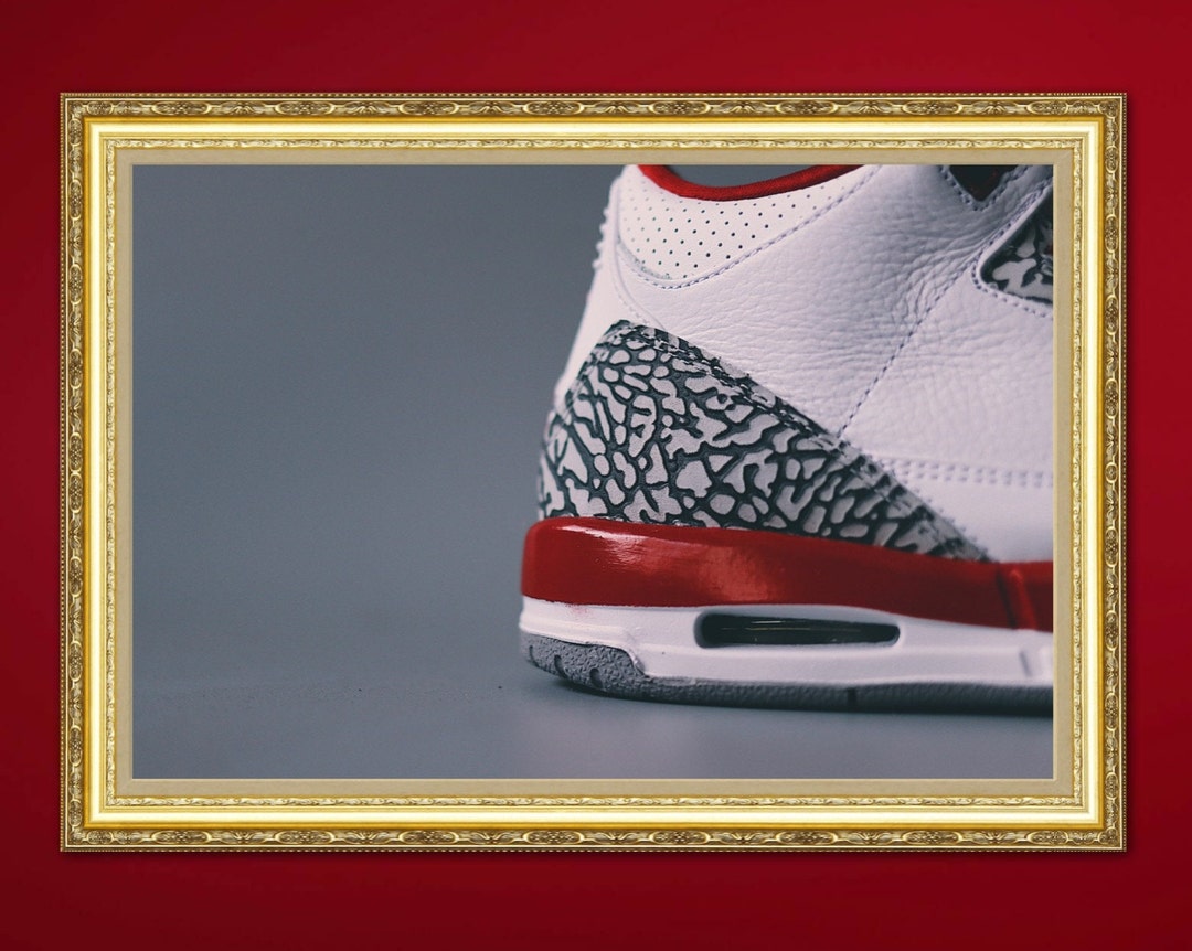 Digital Sneaker Print | Jordan 3 Retro 'cardinal Red' | Digital Sneaker ...