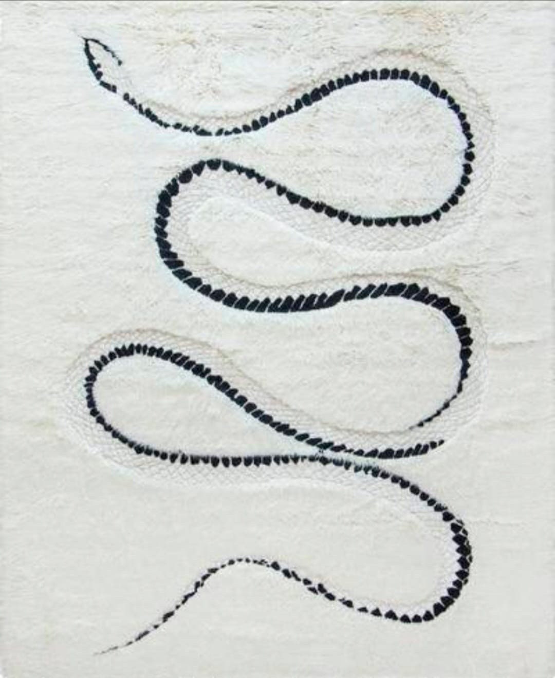 Hand Tufted White Snake Fluffy Rug Handmade Woolen Carpet New Zealand ...