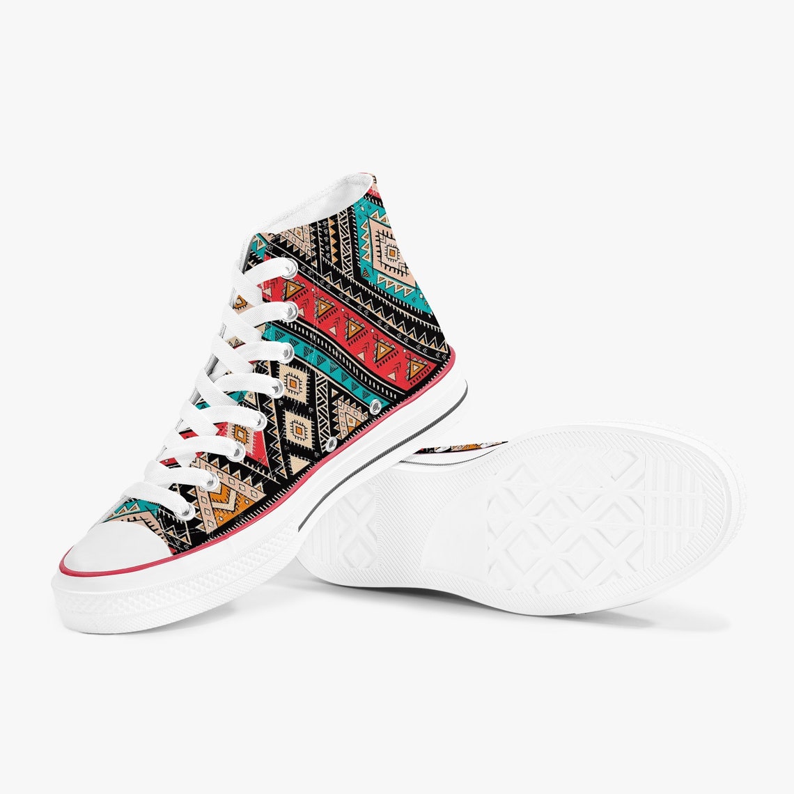 Aztec Design Sneakers, Mayan Design Converse, Boho Chic Shoes, Woman ...