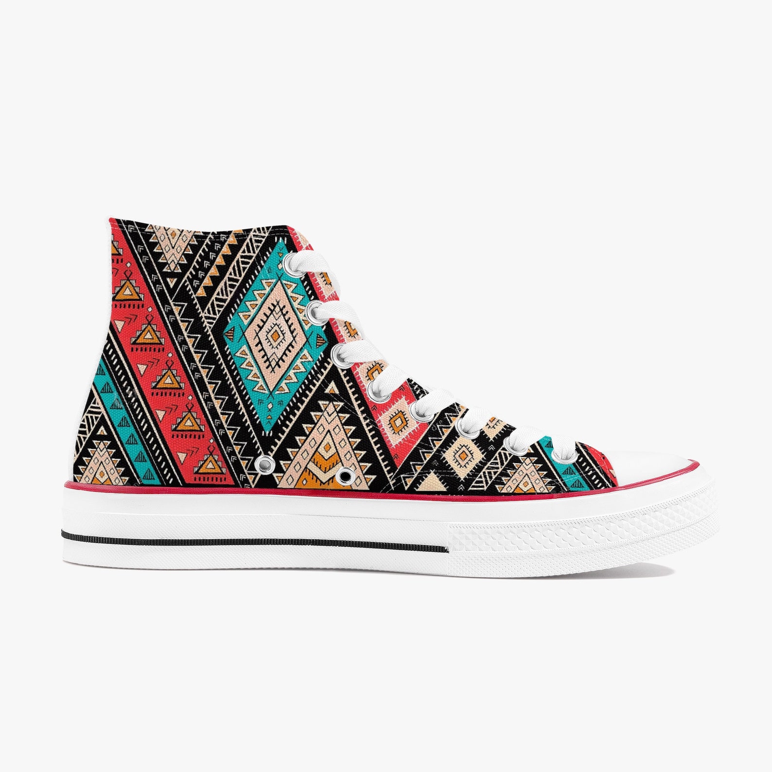 Aztec Design Sneakers, Mayan Design Converse, Boho Chic Shoes, Woman ...