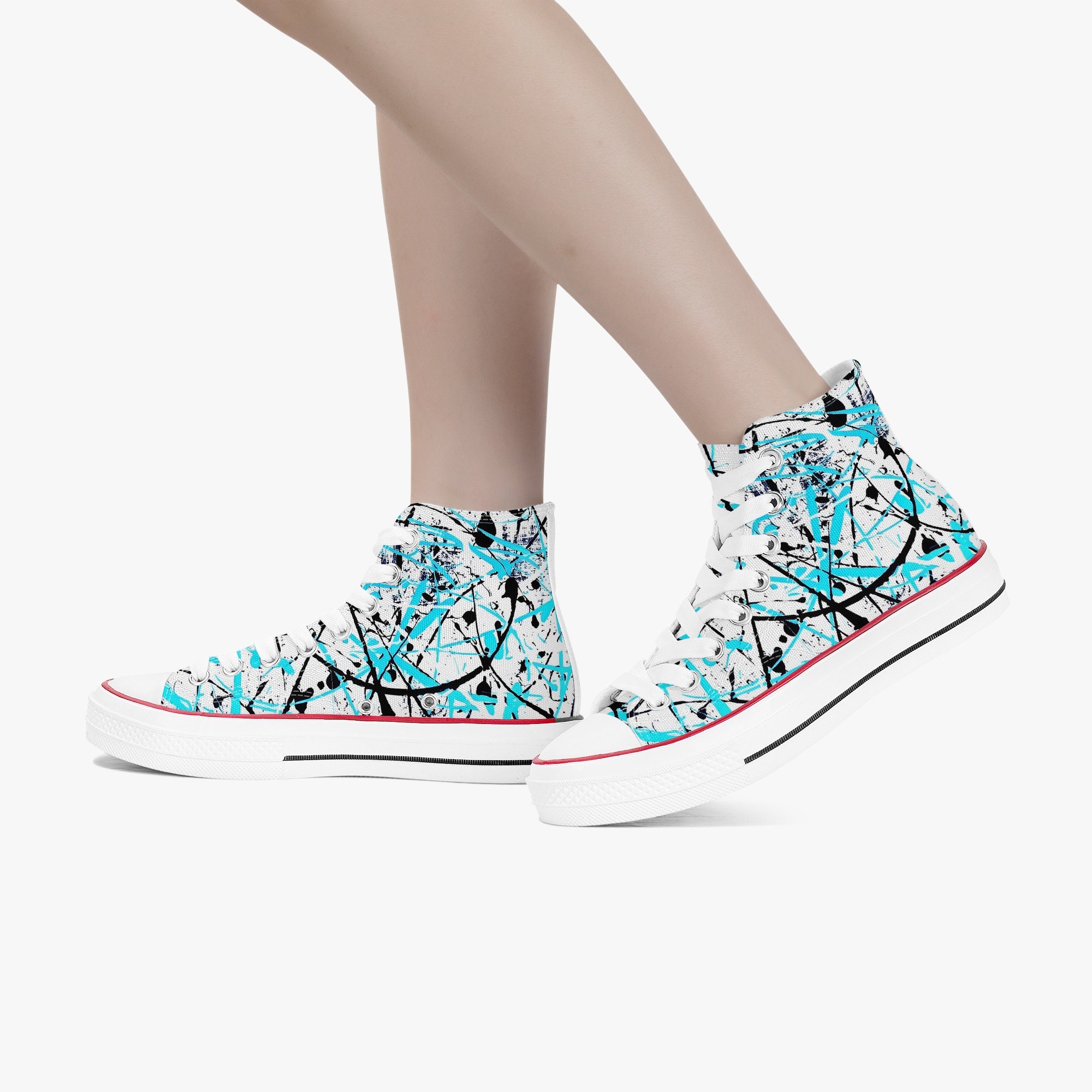 Paint Splashes Converse - Paint-splatter Sneakers - Artistic Blue and ...