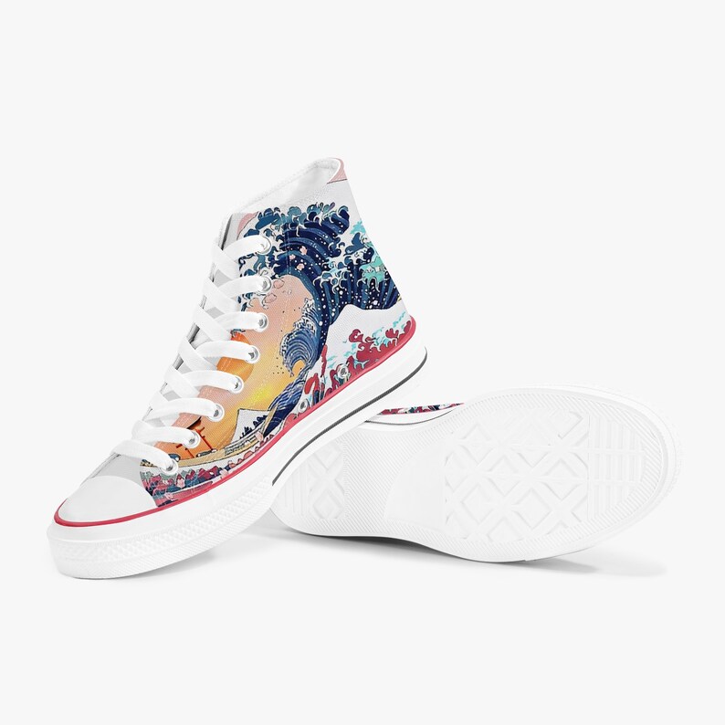 Ocean Wave Inspired Sneakers, Beach Converse, Coastal Style Trainers ...