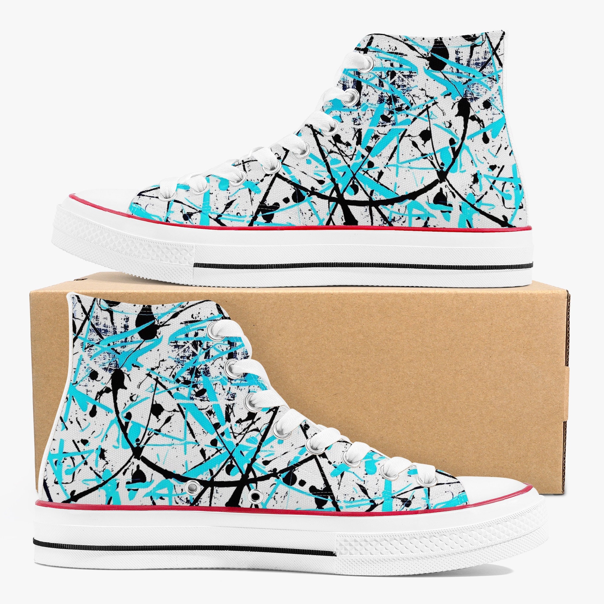 Paint Splashes Converse - Paint-splatter Sneakers - Artistic Blue and ...