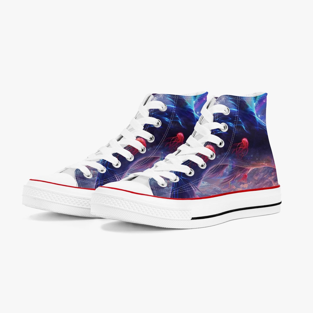 Whale and Jellyfish Inspired Sneakers, Ocean Converse, Fantasy Footwear ...