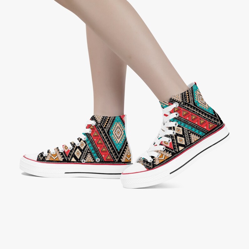 Aztec Design Sneakers, Mayan Design Converse, Boho Chic Shoes, Woman ...