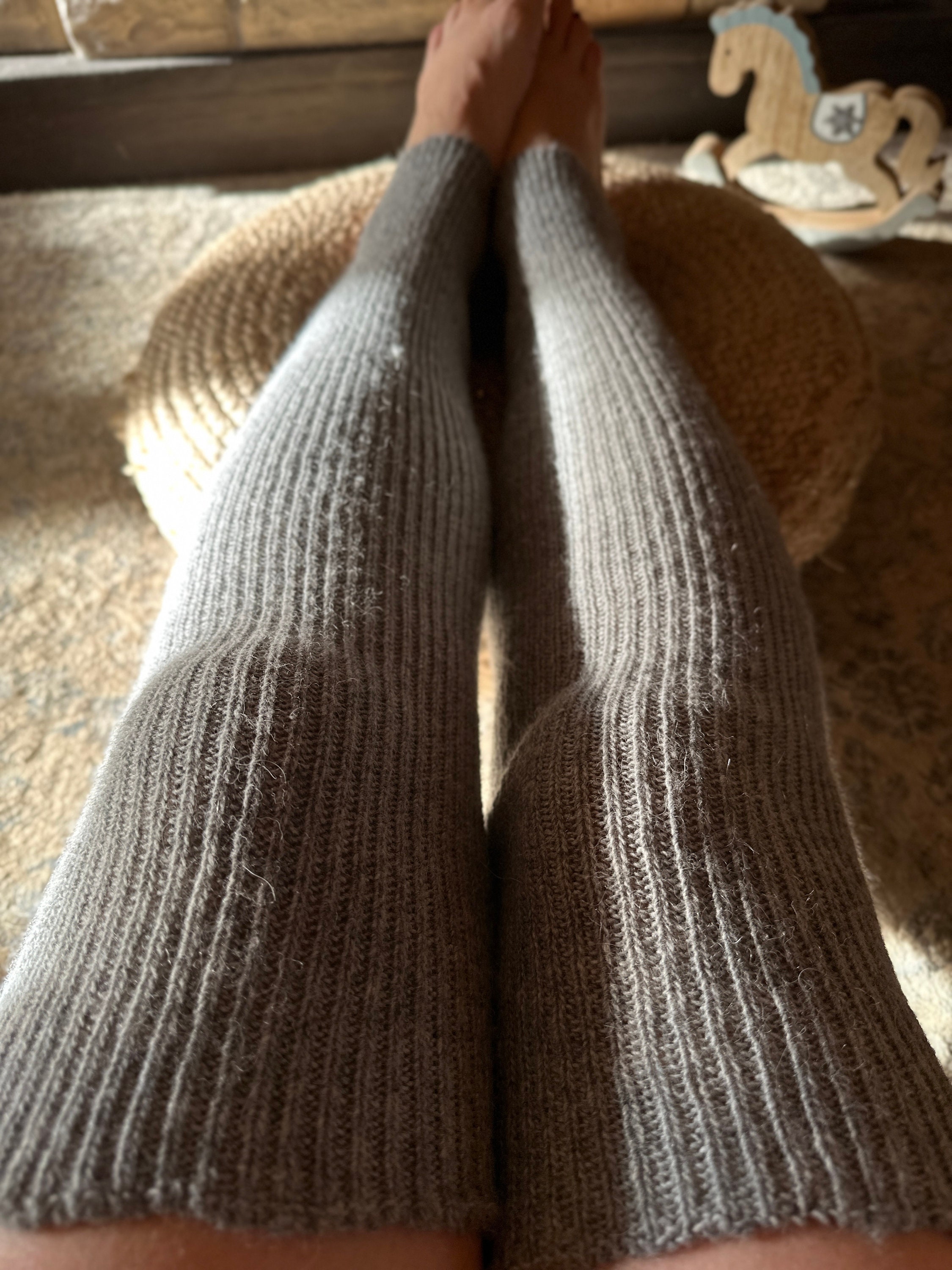 Alpaca Wool Blend Leg Warmers Knitted Knee Warmers Therapeutic Knit ...