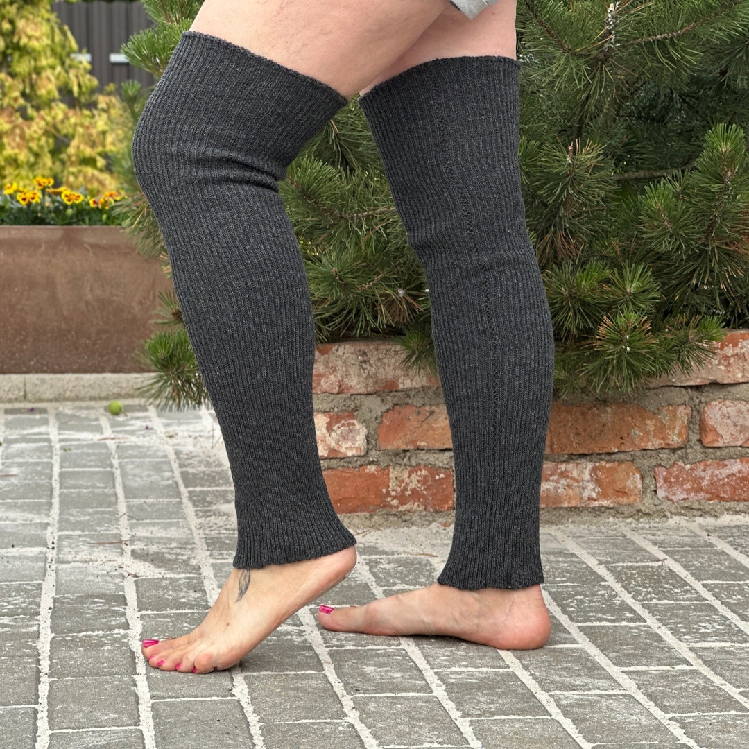 Merino Wool Leg Warmers Knitted Knee Warmers Therapeutic Knit Knee Pads ...
