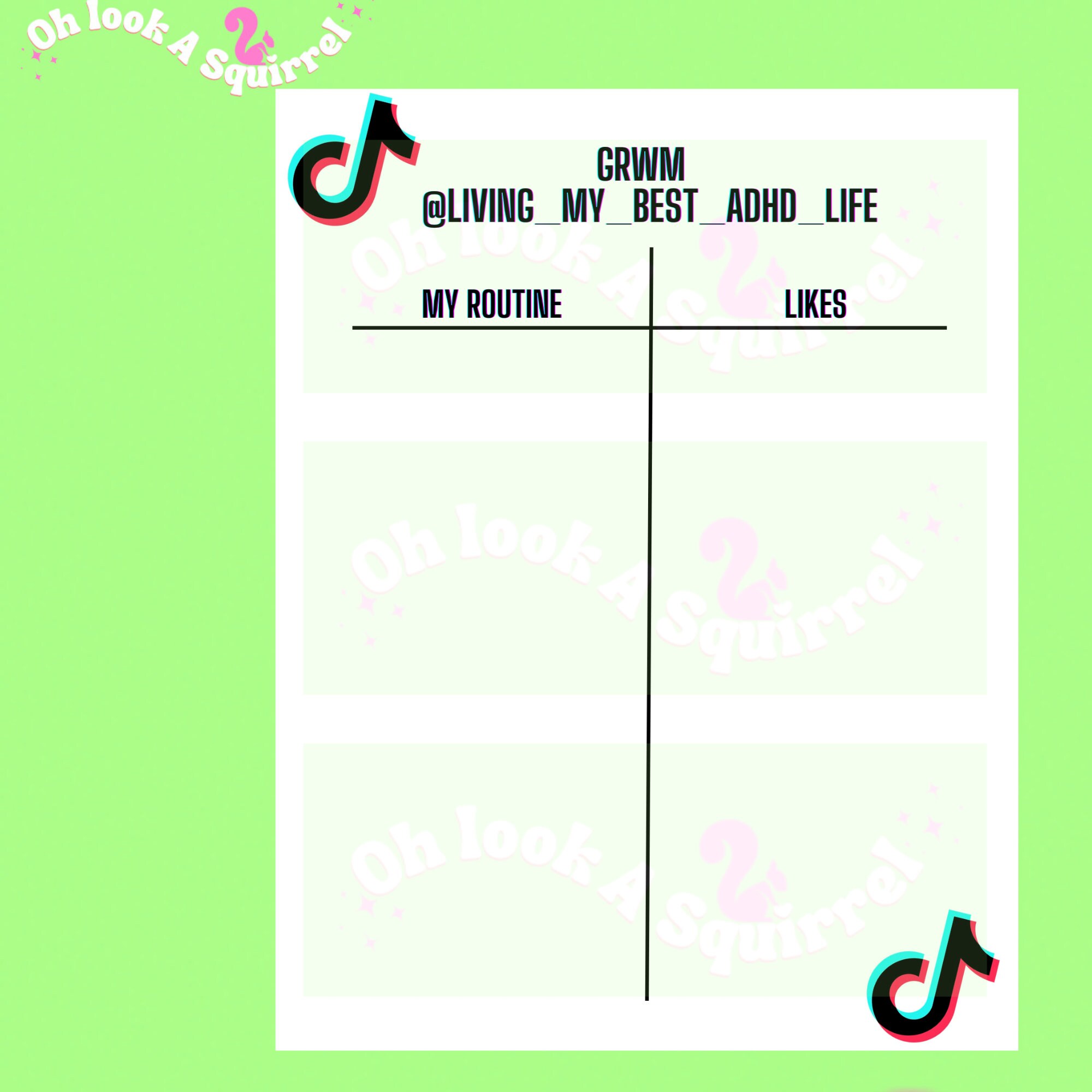 Visual ADHD/ADD Morning Routine Chart for Teenage Girl - Etsy