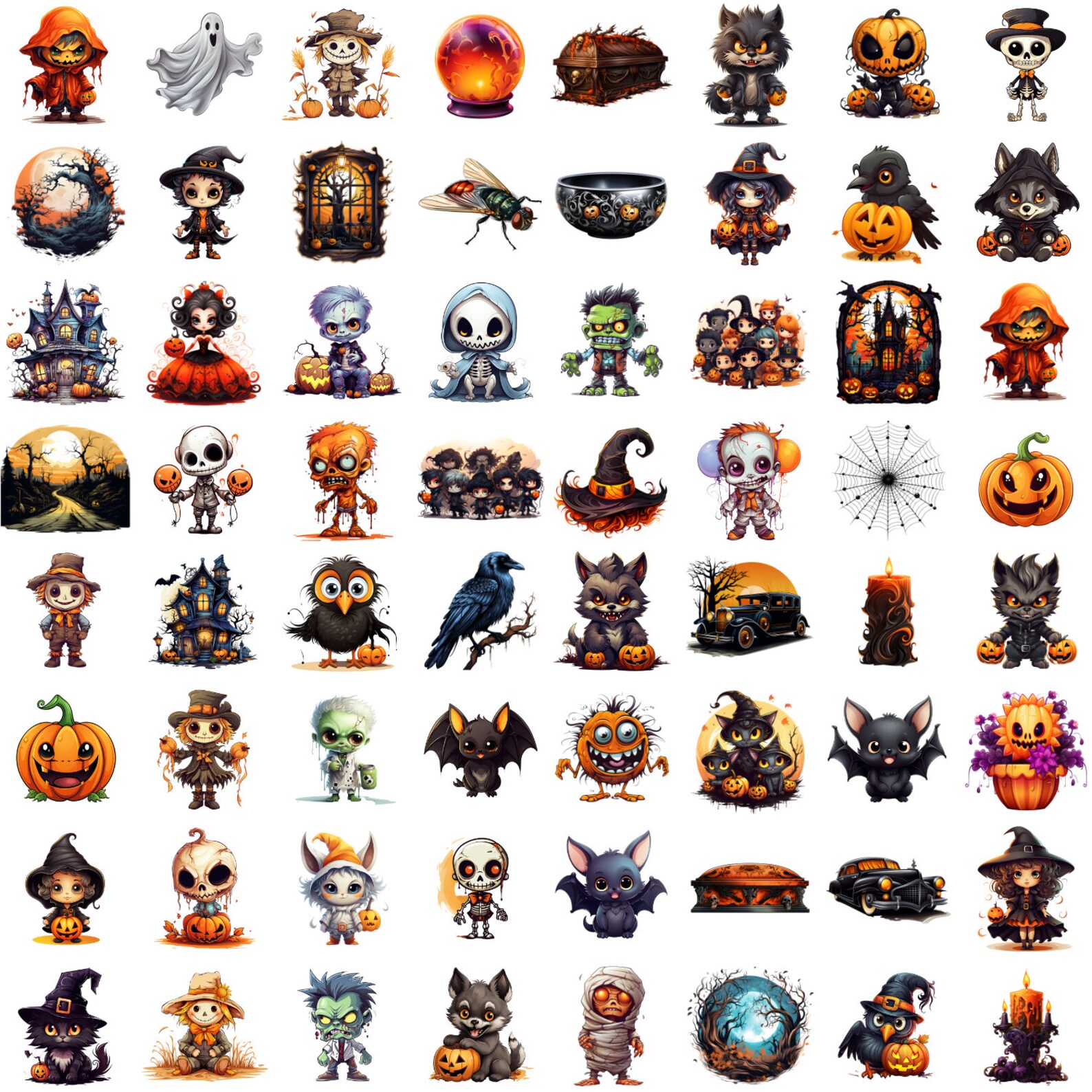 Cute Halloween Clipart PNG | 280 Images | Digital Halloween Art ...