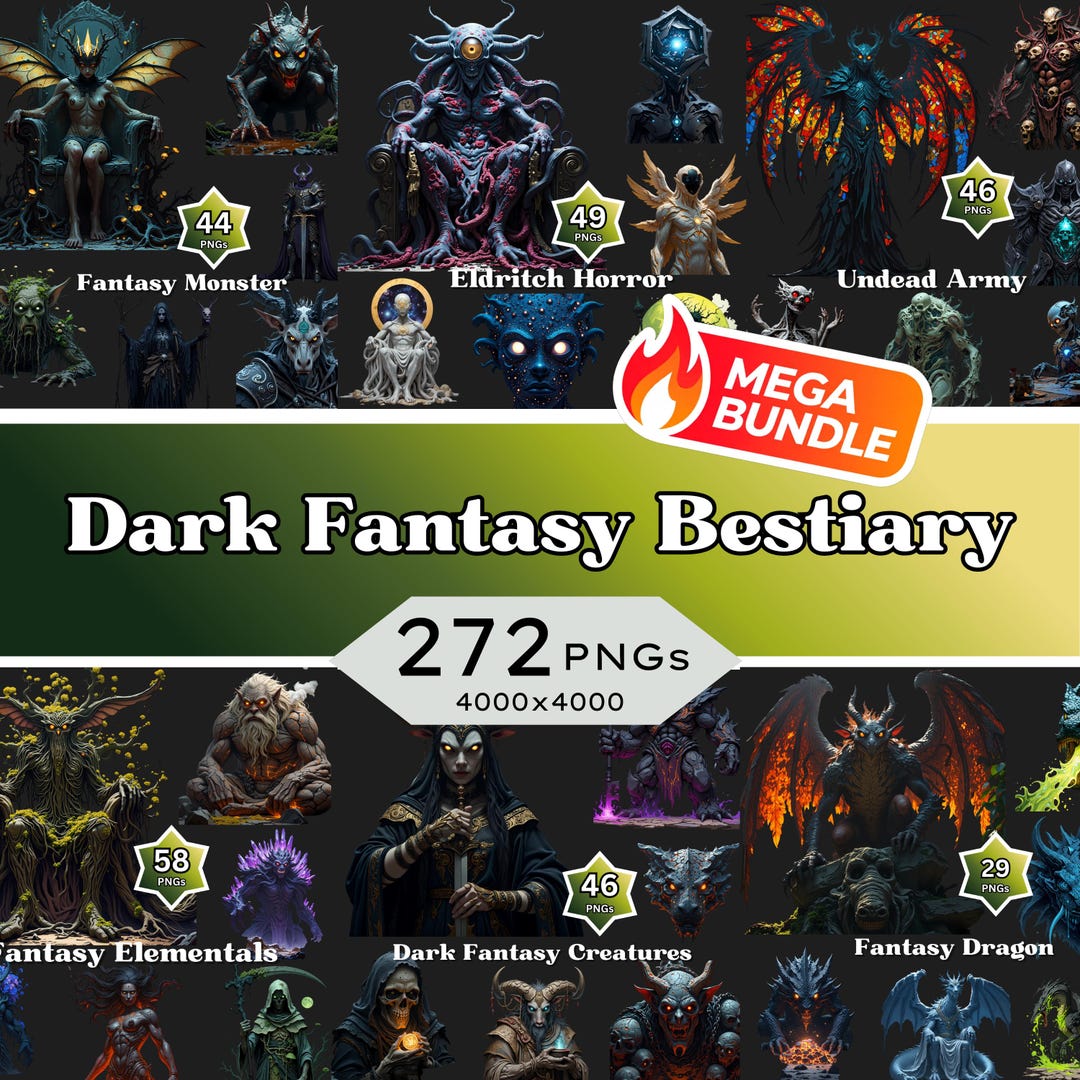 272 Mega Dark Fantasy RPG Bundle - Monsters, Dragons, Undead, Eldritch ...