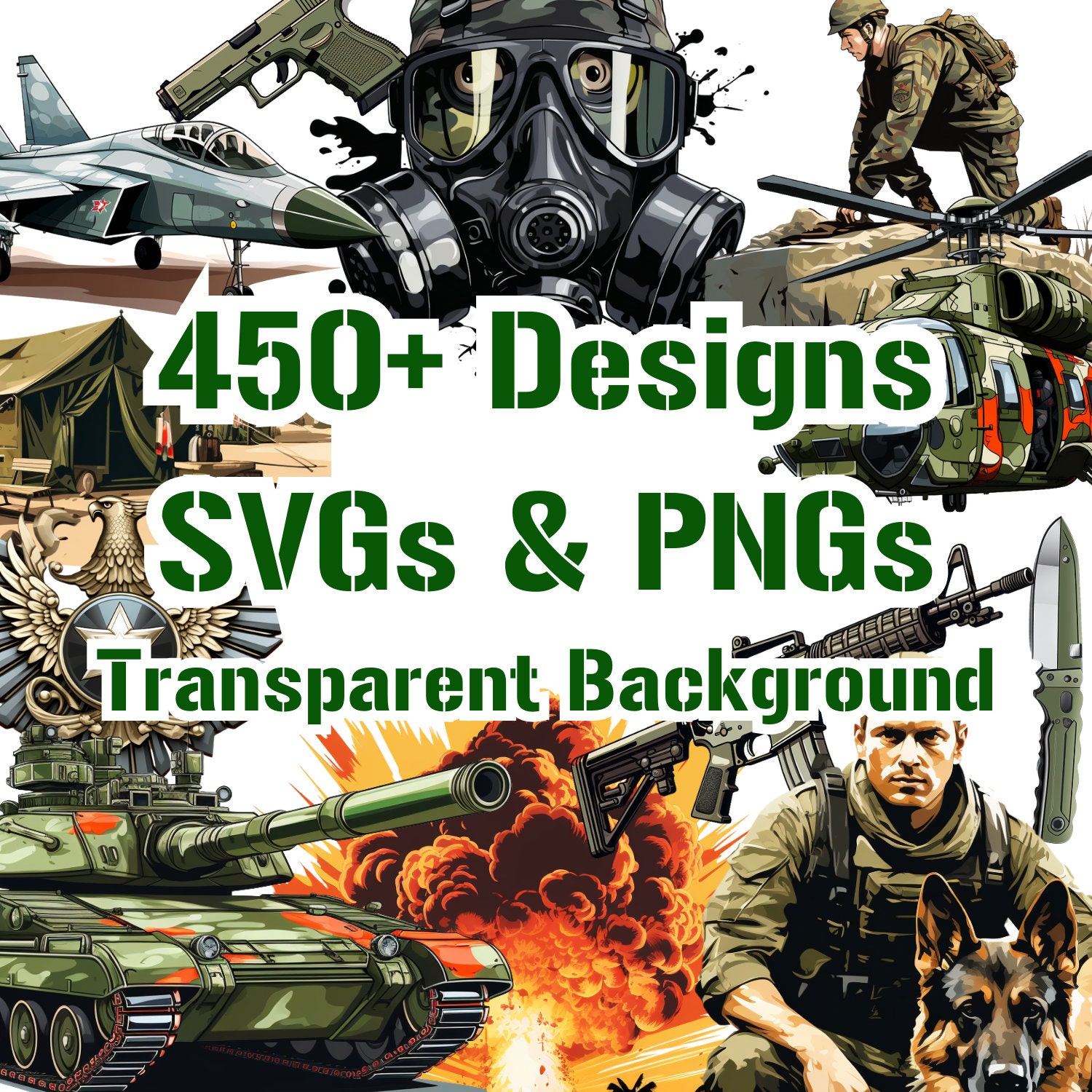 Military Clipart Bundle: 450+ SVG & PNG Images (commercial Use) - Etsy